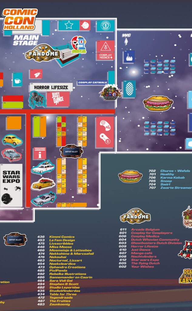 Bekijk het grondplan van Comic Con Holland
