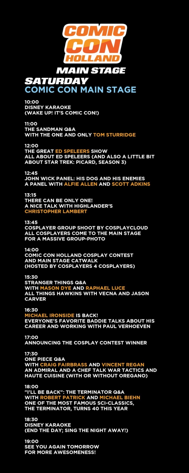 Check out the program of Comic Con Holland