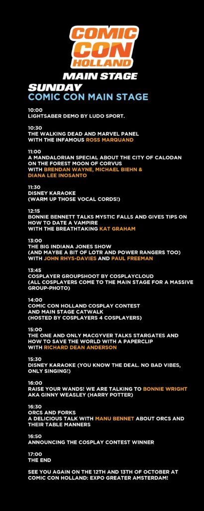Check out the program of Comic Con Holland