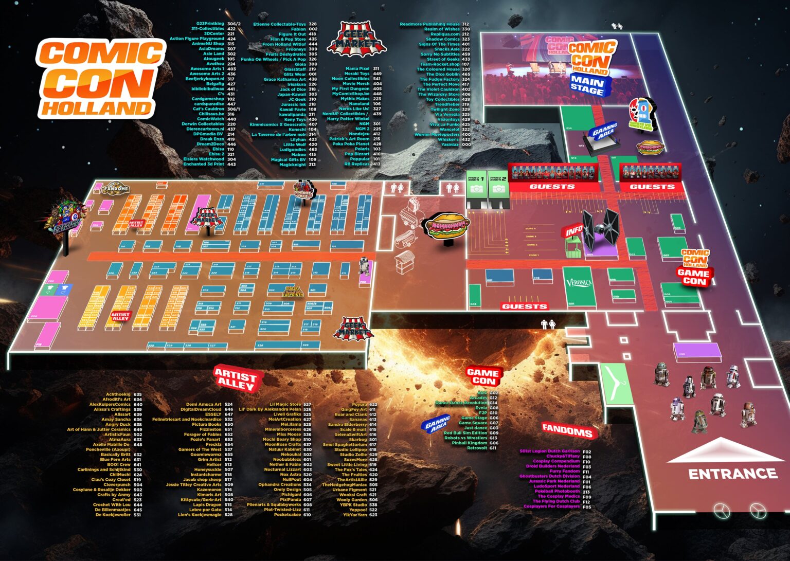 Bekijk het grondplan van Comic Con Holland