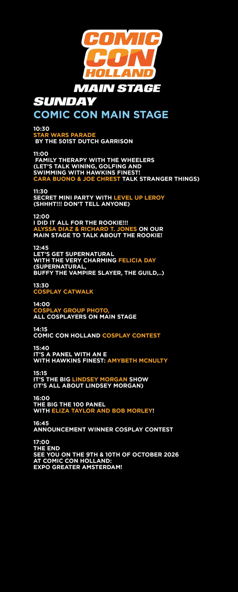 Check out the program of Comic Con Holland